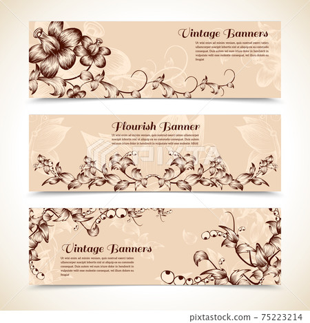 Vintage ornate flourish horizontal banner - Stock Illustration ...