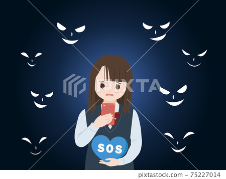 If you make a mistake on one SNS, SOS - Stock Illustration [75227014] - PIXTA