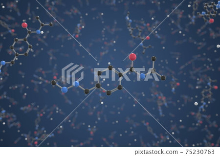 Procarbazine molecule. Ball-and-stick molecular... - Stock Illustration ...