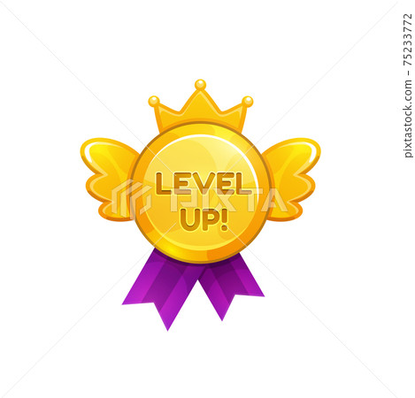Medal award for level up isolated ui game prize - Stock Illustration ...