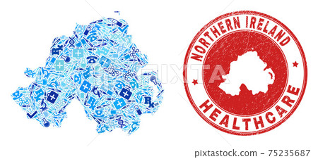 Health Care Dose Mosaic Northern Ireland Map... - Stock Illustration ...