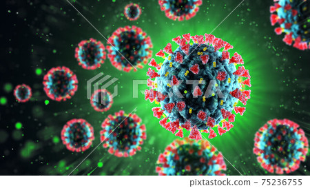 3d render of pathogenic virus organism or... - Stock Illustration ...