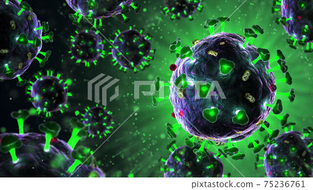 3d render of pathogenic virus organism or... - Stock Illustration ...