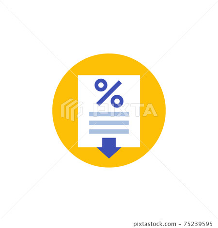 rate cut icon, flat vector - Stock Illustration [75239595] - PIXTA