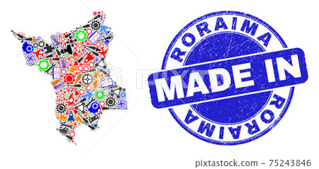 Component Collage Roraima State Map and Made in... - Stock Illustration [75243846] - PIXTA