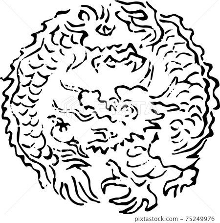 Circular dragon crest - Stock Illustration [75249976] - PIXTA