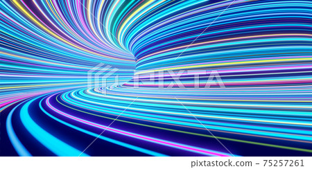 Abstract self-luminous colored lines move fast... - Stock Illustration ...