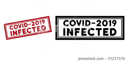 Distress Covid-2019 Infected Rectangle Frame... - Stock Illustration ...