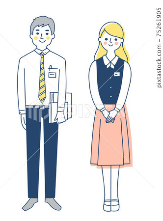 Business person, male and female, whole body - Stock Illustration ...