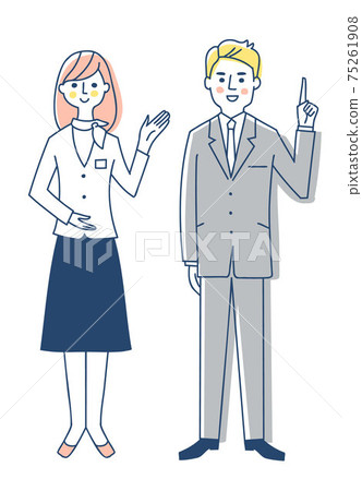 Business person, male and female, whole body - Stock Illustration ...
