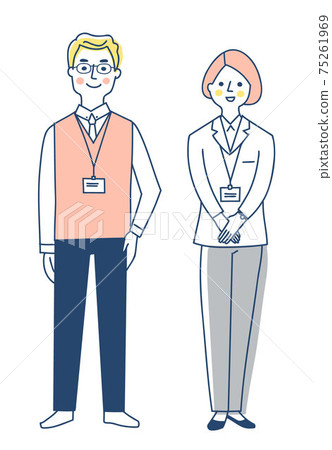 Business person, male and female, whole body - Stock Illustration ...