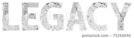 Word LEGACY for coloring. Vector decorative... - Stock Illustration ...