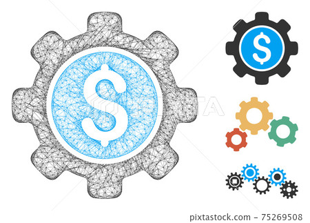 Financial Options Gear Polygonal Web Vector... - Stock Illustration ...