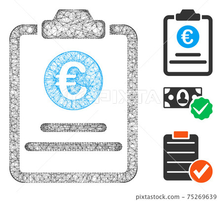 Euro Prices Pad Polygonal Web Vector Mesh... - Stock Illustration ...