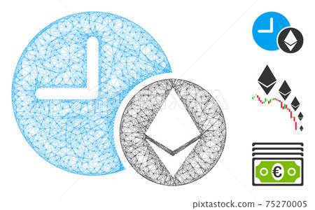 Ethereum Credit Clock Polygonal Web Vector Mesh... - Stock Illustration ...