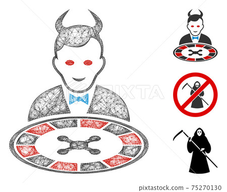 Devil Roulette Dealer Polygonal Web Vector Mesh... - Stock Illustration ...
