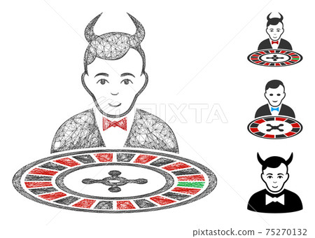 Devil Roulette Croupier Polygonal Web Vector... - Stock Illustration ...