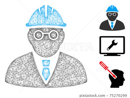 Clever Engineer Polygonal Web Vector Mesh... - Stock Illustration ...