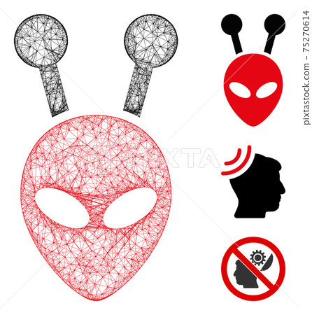 Antenna Alien Head Polygonal Web Vector Mesh... - Stock Illustration ...