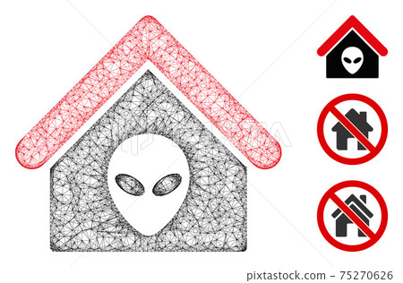 Alien Home Polygonal Web Vector Mesh Illustration - Stock Illustration ...