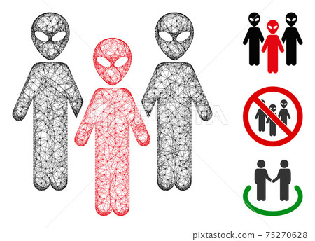 Alien Group Polygonal Web Vector Mesh Illustration - Stock Illustration ...