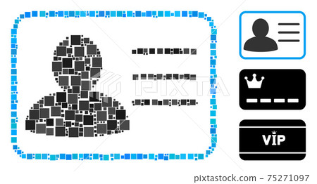 Square Account Card Icon Vector Mosaic - Stock Illustration [75271097 ...