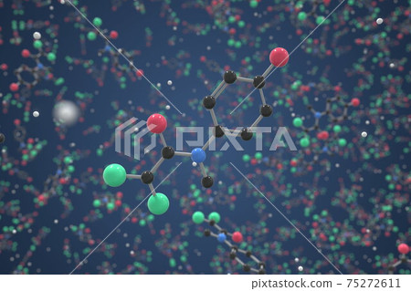 Molecule of Diloxanide. Molecular model,...-插圖素材 [75272611] - PIXTA圖庫