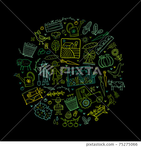 Organic Farm Background For your Design.... - Stock Illustration ...