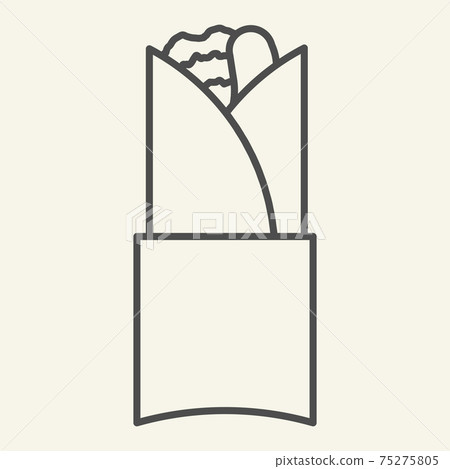 Doner kebab thin line icon. Shaurma vector... - Stock Illustration ...