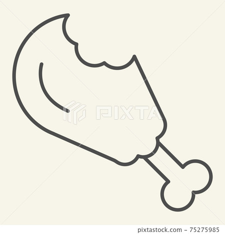 Bitten turkey leg thin line icon. Bird vector...-插圖素材 [75275985] - PIXTA圖庫