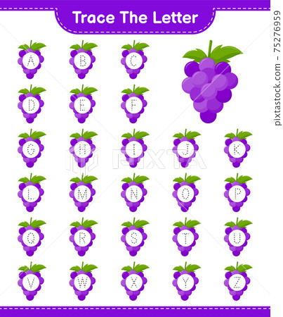 Trace the number. Tracing number with Grape.... - Stock Illustration ...