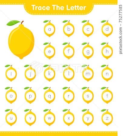 Trace the number. Tracing number with Lemon.... - Stock Illustration ...