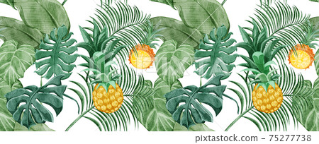 Tropical tropical plant continuous background... - Stock Illustration ...