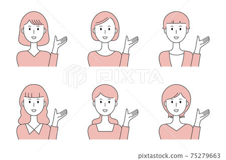 Female vector illustration set to explain - Stock Illustration ...