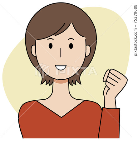 Vector illustration of a woman encouraging with... - Stock Illustration ...