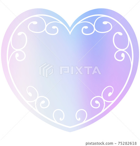 Heart-shaped arabesque frame aurora color - Stock Illustration ...