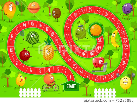 Kids board game, step boardgame cartoon template - Stock Illustration ...