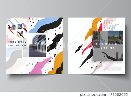 Vector layout of two square covers design... - Stock Illustration ...