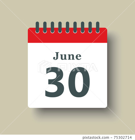 Icon day date 30 June, template calendar page - Stock Illustration ...