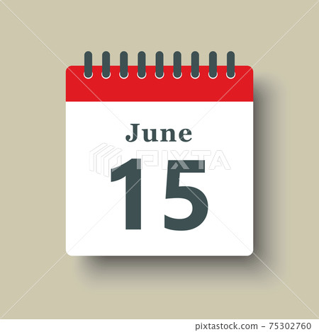 Icon day date 15 June, template calendar page - Stock Illustration ...