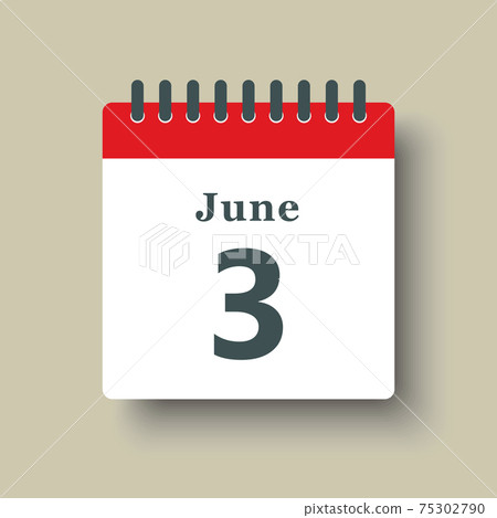 Icon day date 3 June, template calendar page - Stock Illustration ...