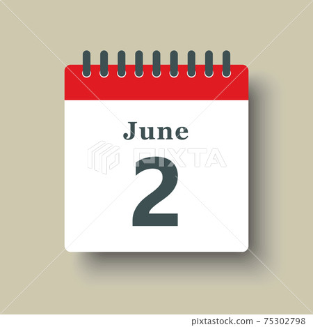 Icon day date 2 June, template calendar page - Stock Illustration ...