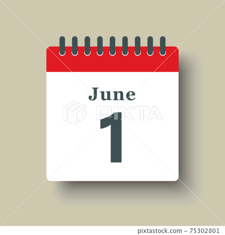 Icon day date 1 June, template calendar page - Stock Illustration ...
