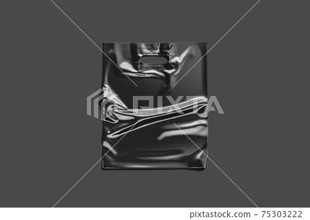 Blank black die-cut plastic bag handle hole... - Stock Illustration ...