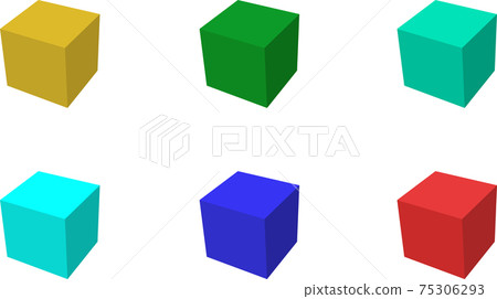 set of multi-color 3d cubes - Stock Illustration [75306293] - PIXTA