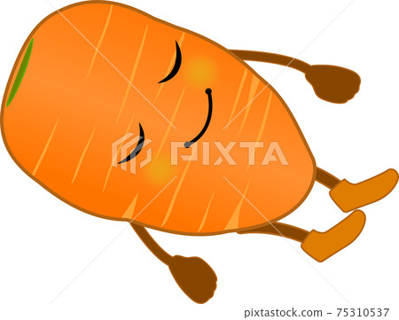 Sleeping cute carrot character - Stock Illustration [75310537] - PIXTA