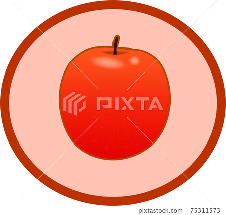 Simple and cute apple mark - Stock Illustration [75311573] - PIXTA