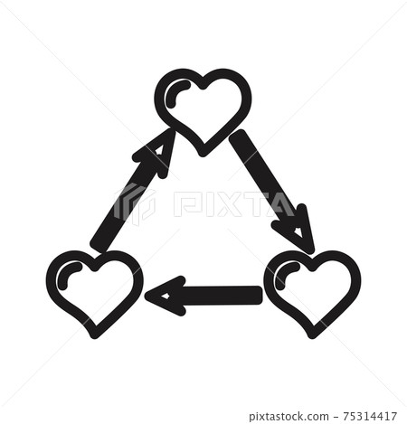 the love triangle icon vector illustration... - Stock Illustration ...