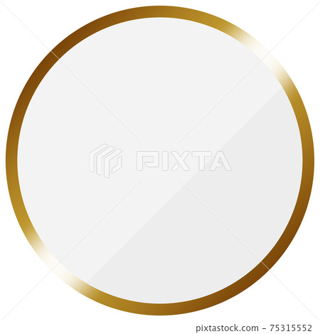 Circular frame white & gold rim - Stock Illustration [75315552] - PIXTA