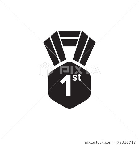 Medal logo design for first winner template - Stock Illustration ...